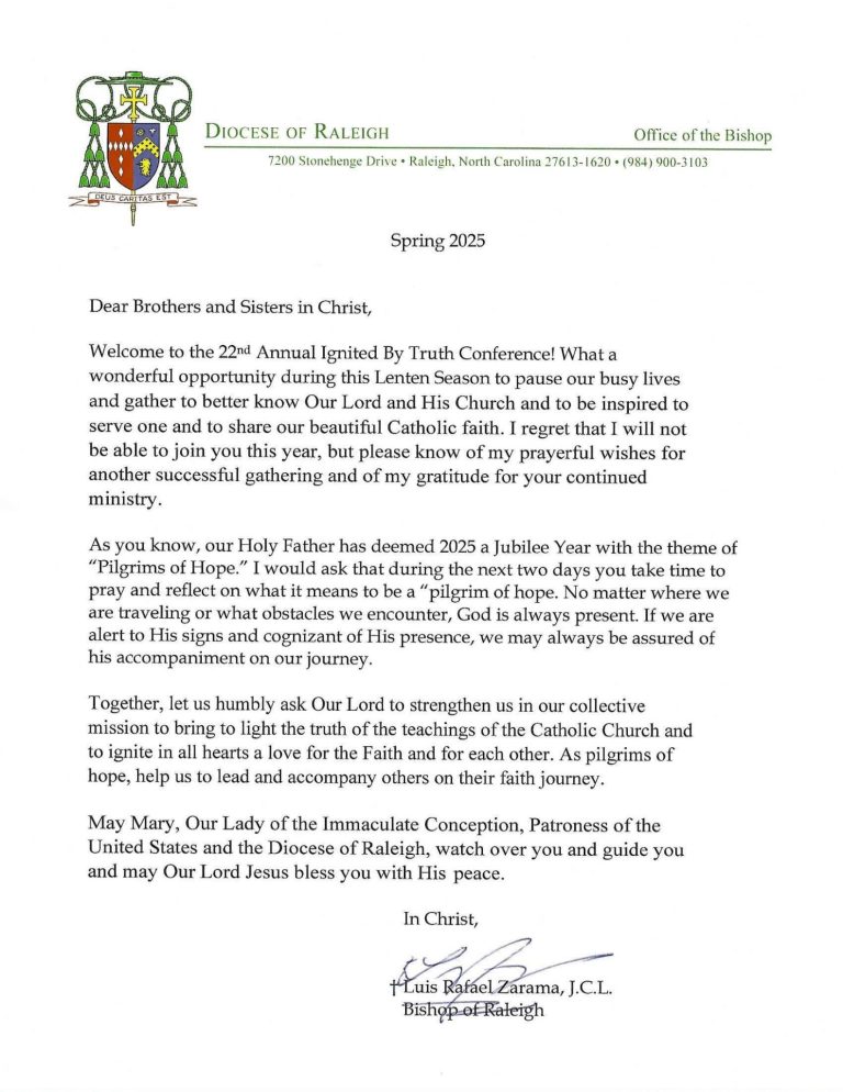 Bishop Zarama: Letter of Support - Ignited By Truth